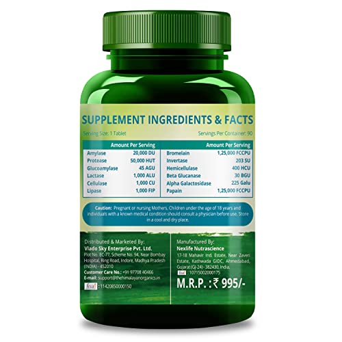 Himalayan Organics Digestive Enzyme Supplement with Bromelain & Papain ...